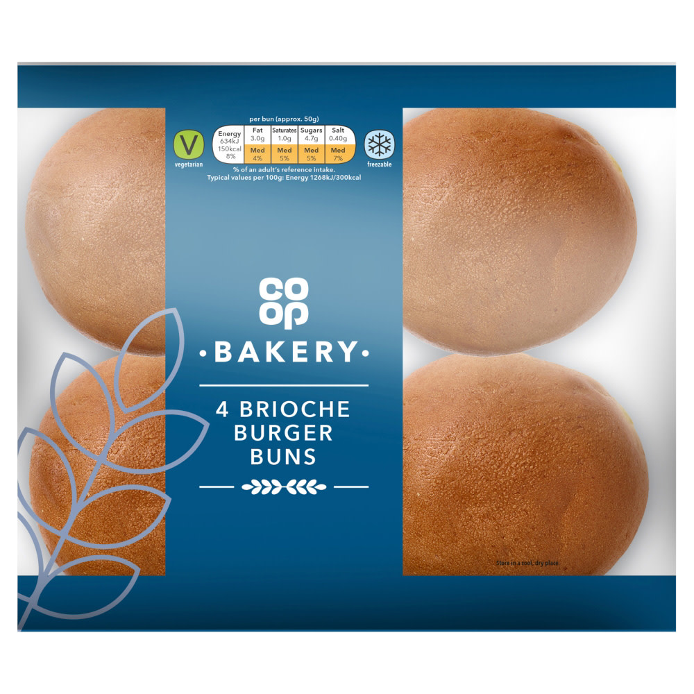 Co-op Brioche Rolls 4 pack - Co-op
