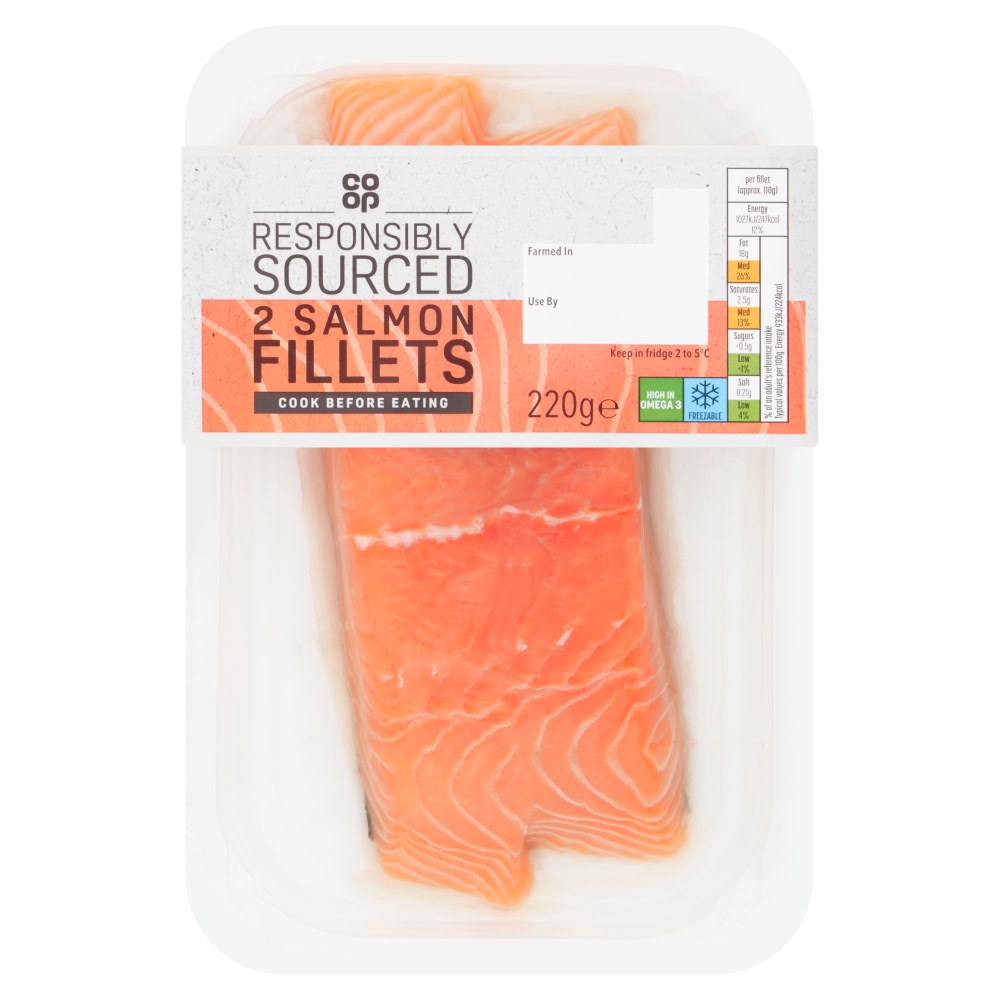 Co-op Responsibly Sourced 2 Salmon Fillets 220g - Co-op