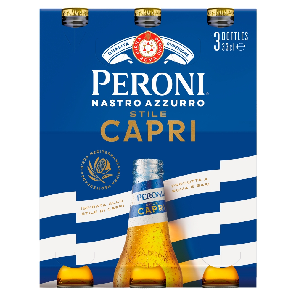 Peroni Nastro Azzurro Stile Capri 3 x 33cl - Co-op