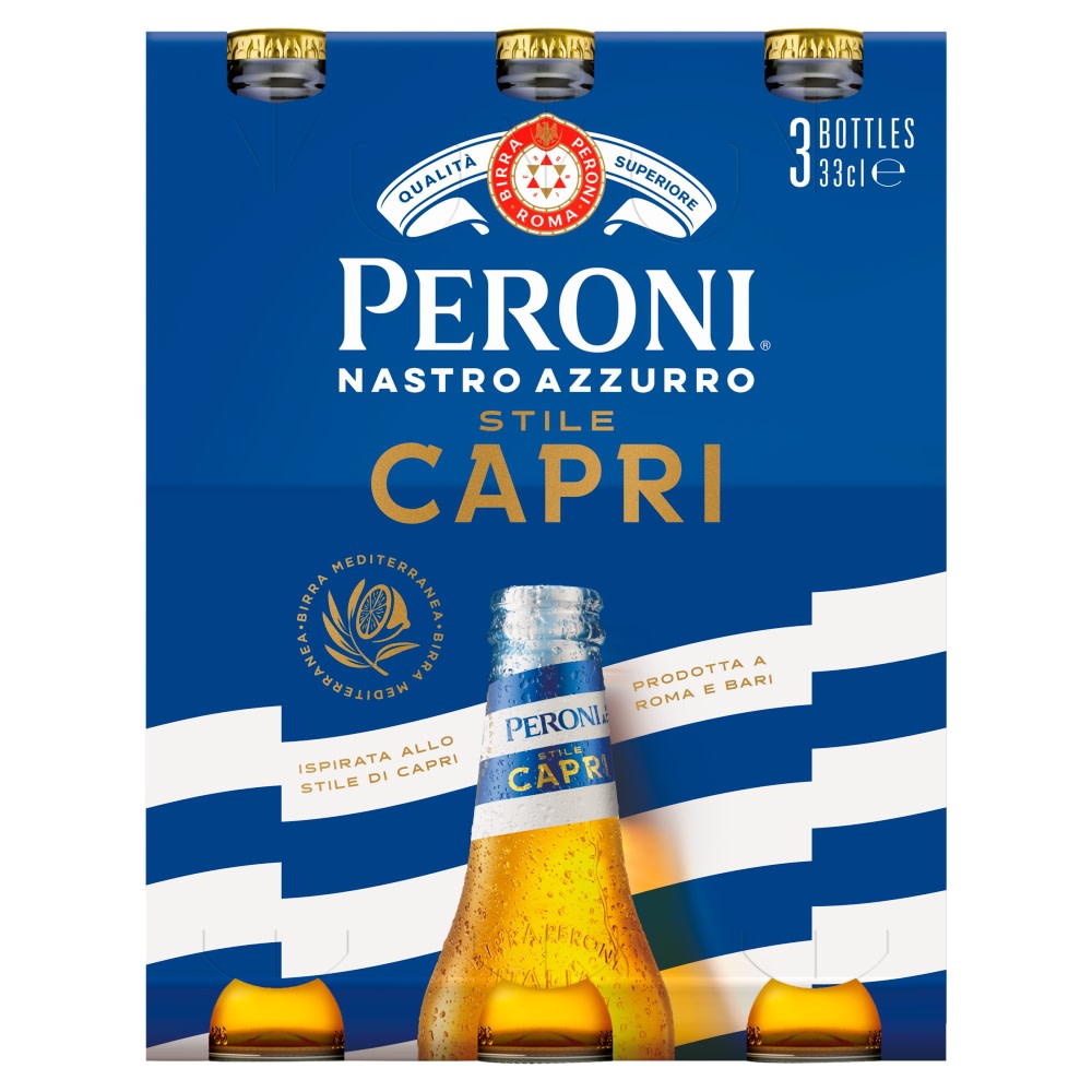 Peroni Nastro Azzurro Stile Capri 3 x 33cl - Co-op