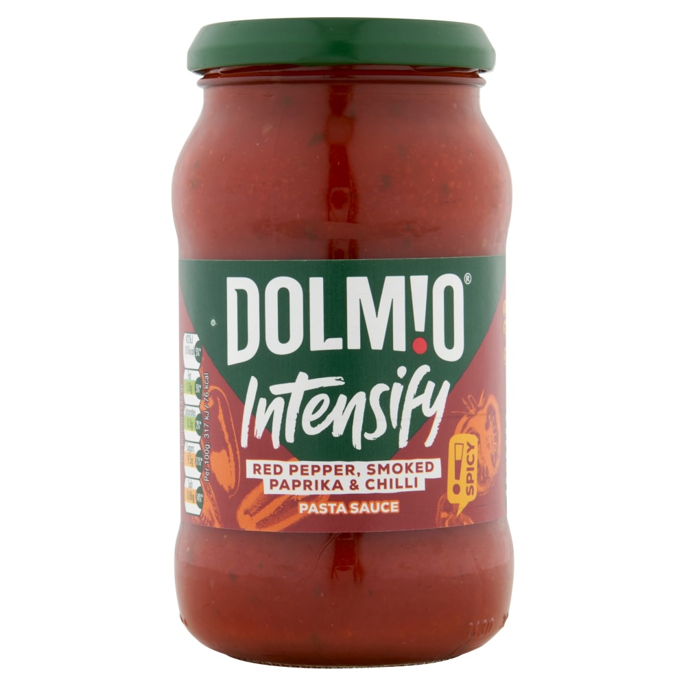 Dolmio Intensify Pasta Sauce Spicy Red Pepper Smoked Paprika & Chilli ...