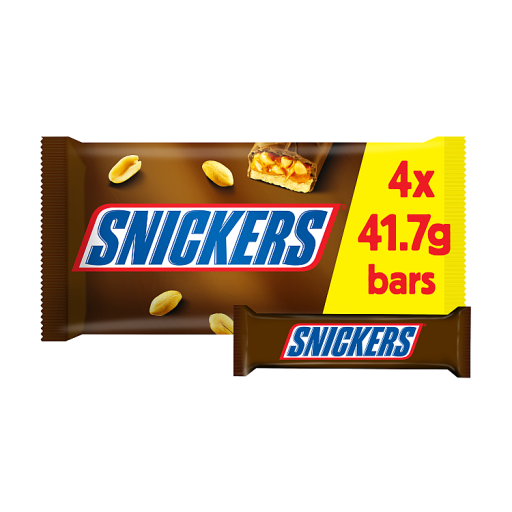 Snickers Caramel, Nougat, Peanuts & Milk Chocolate Snack Bars Multipack ...