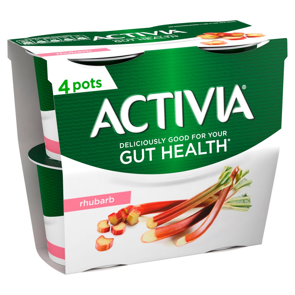 Danone Activia Rhubarb 4 x 115g - Co-op