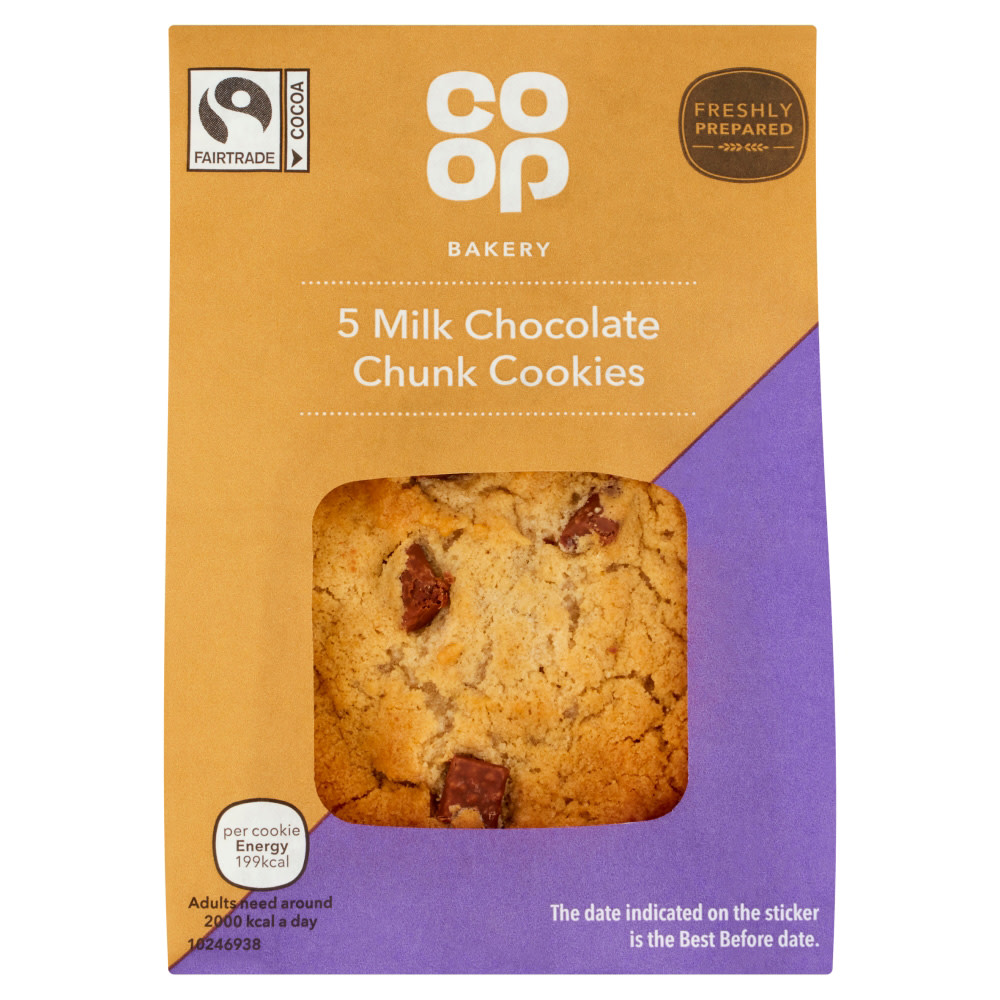 Co-op Bakery 5 Milk Chocolate Chunk Cookies - Co-op