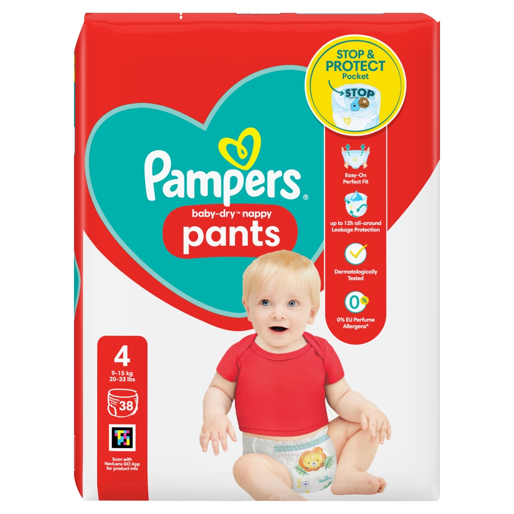 Pampers Baby Dry Pants S4 Nappies Essential Pack 38pk - Co-op