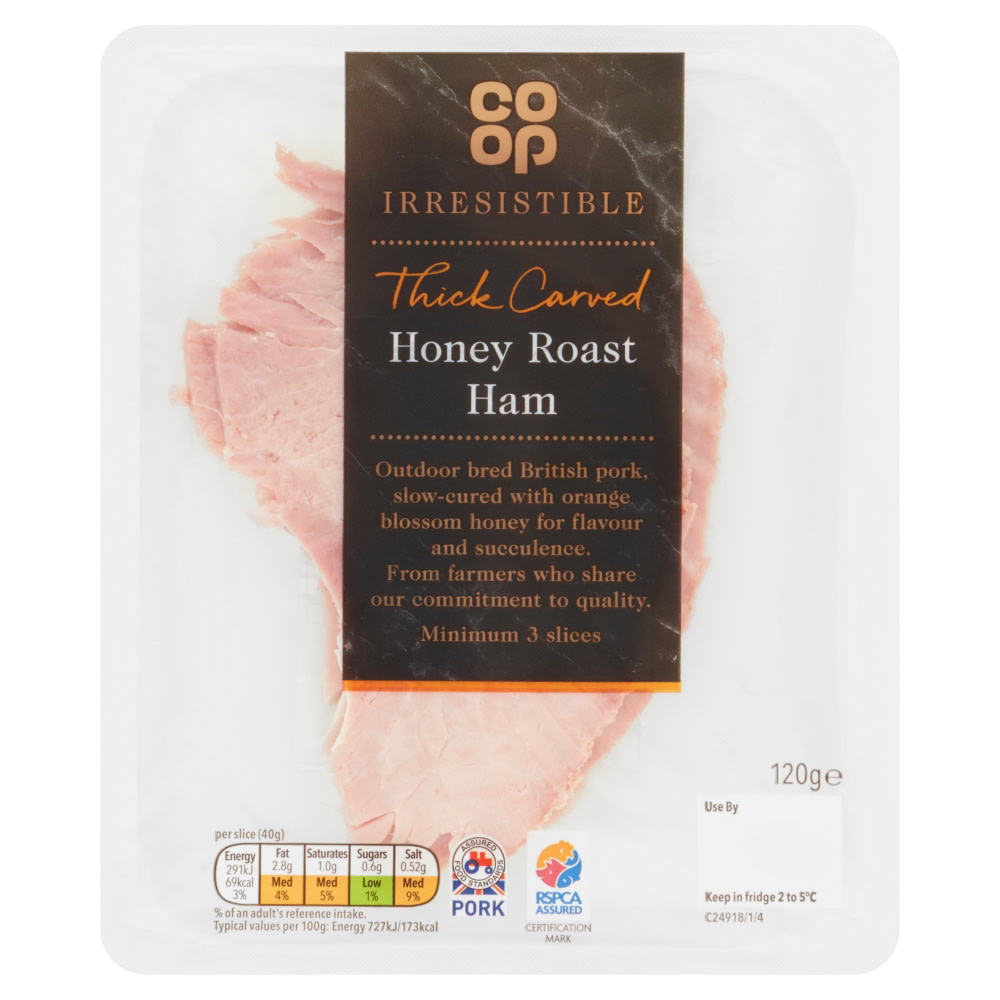 Co-op Irresistible Thick Carved Honey Roast Ham 120g - Co-op