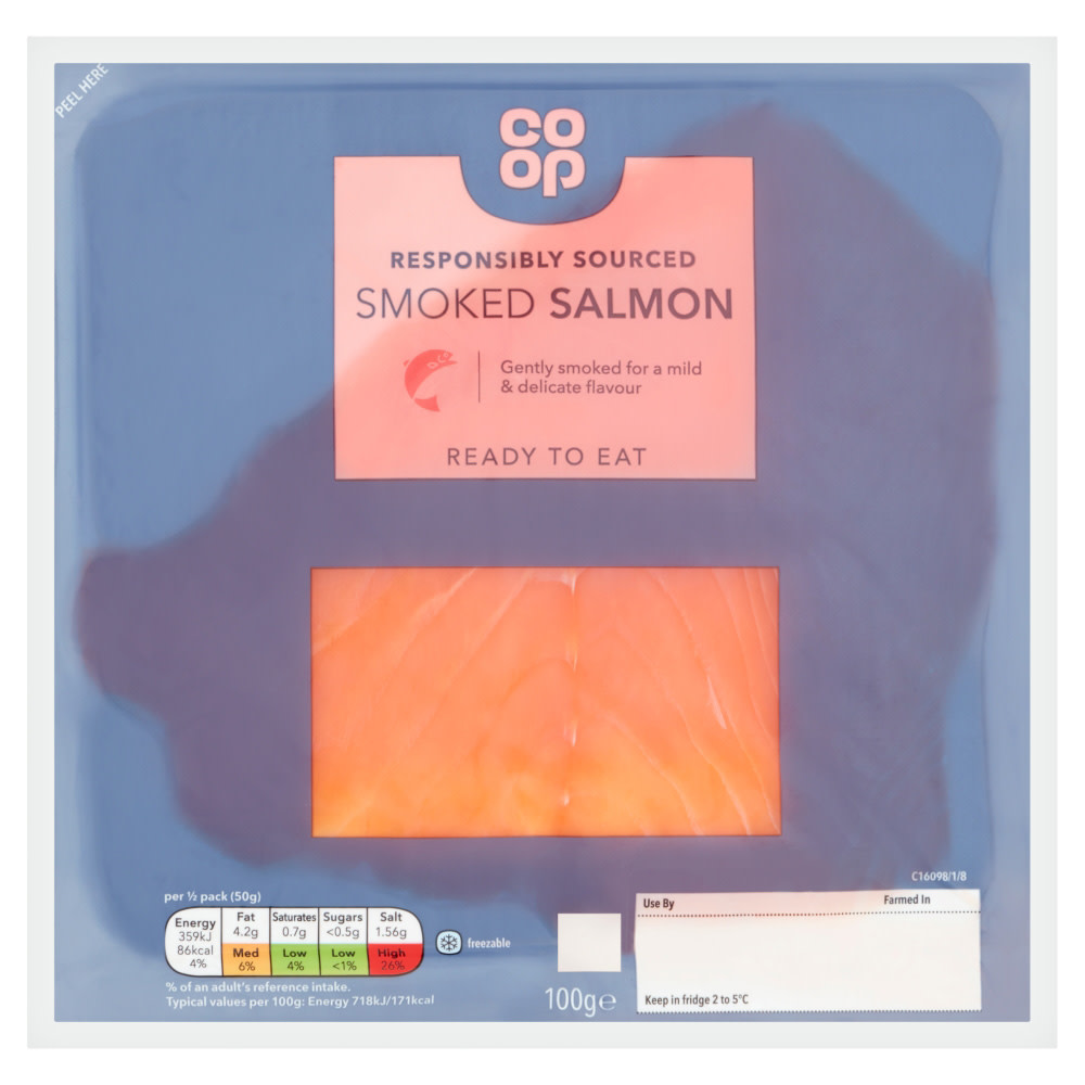 Co-op Responsibly Sourced Smoked Salmon 100g - Co-op