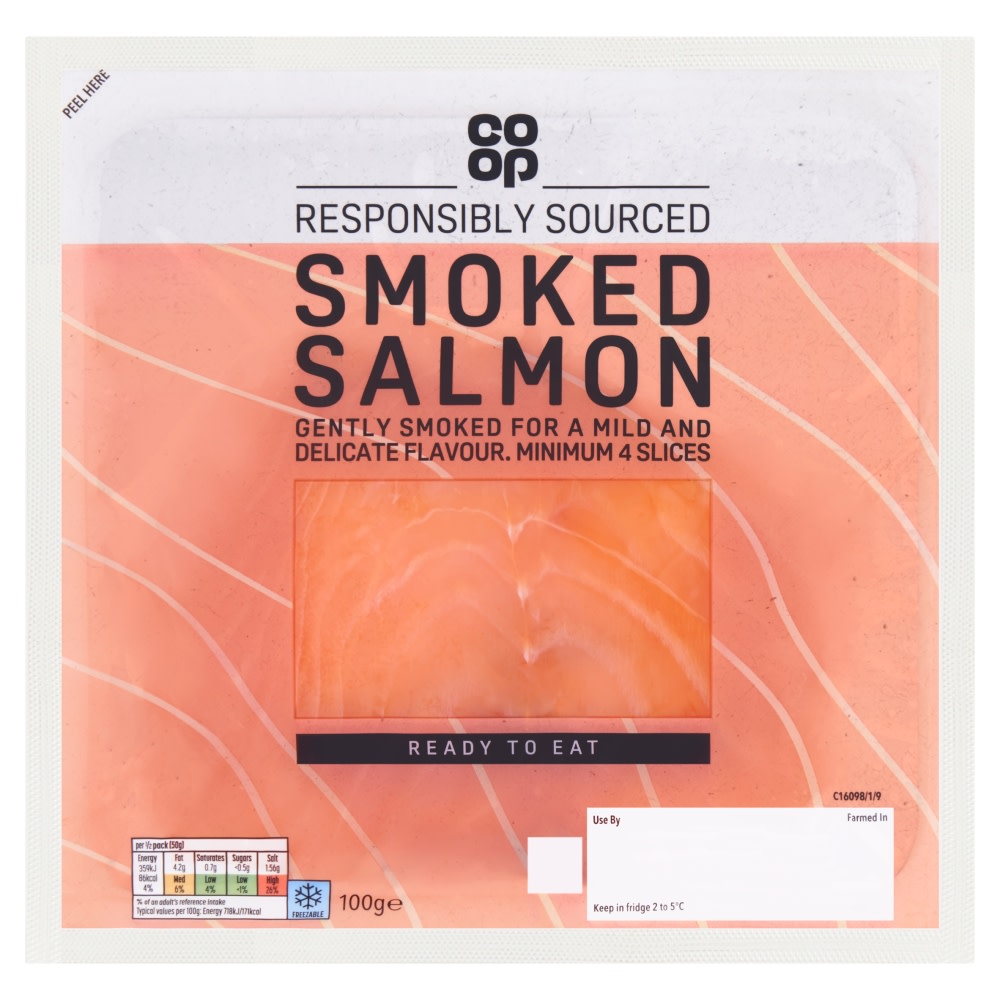Co-op Responsibly Sourced Smoked Salmon 100g - Co-op