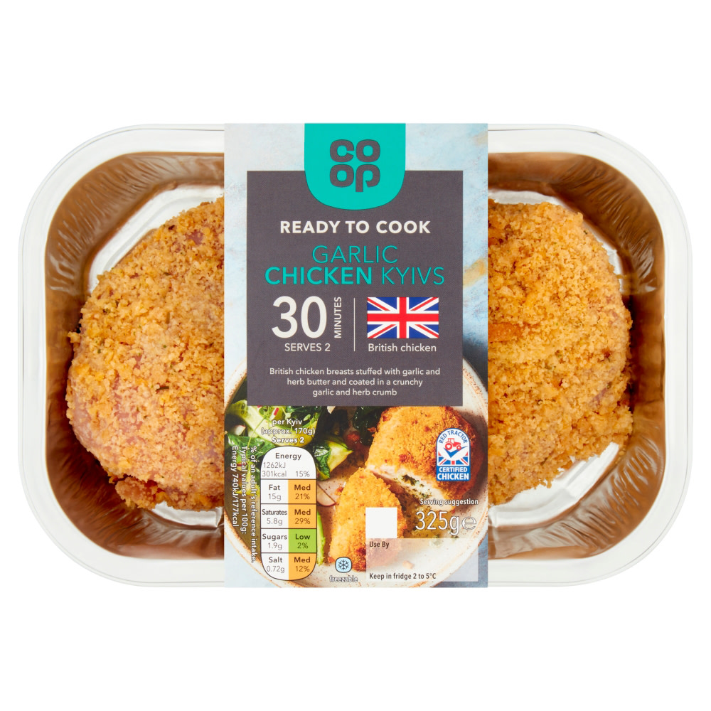 Co-op Ready to Cook Garlic Chicken Kyivs 325g - Co-op