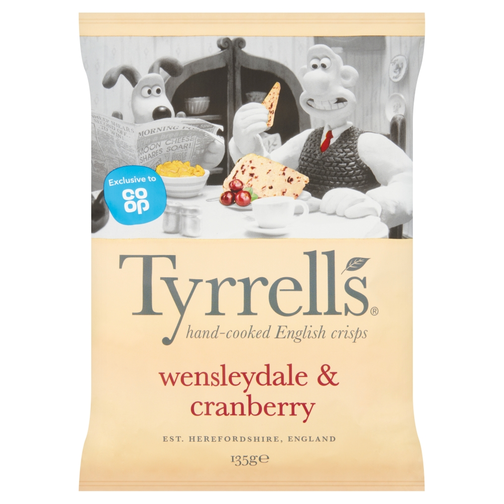 Tyrrell’s Wensleydale & Cranberry Sharing Crisps 135g - Co-op