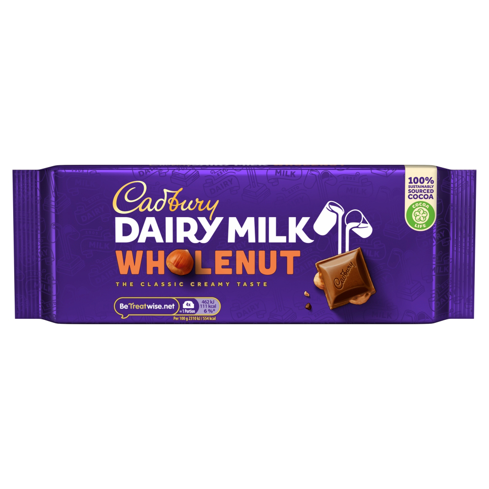 Cadbury Dairy Milk Whole Nut Chocolate Bar 180g - Co-op Cadbury Dairy Milk Whole Nut Chocolate Bar 180g - Co-op