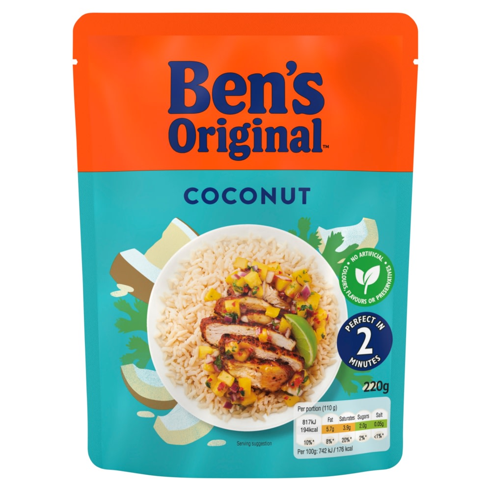 Bens Original Coconut Microwave Rice 220g - Co-op