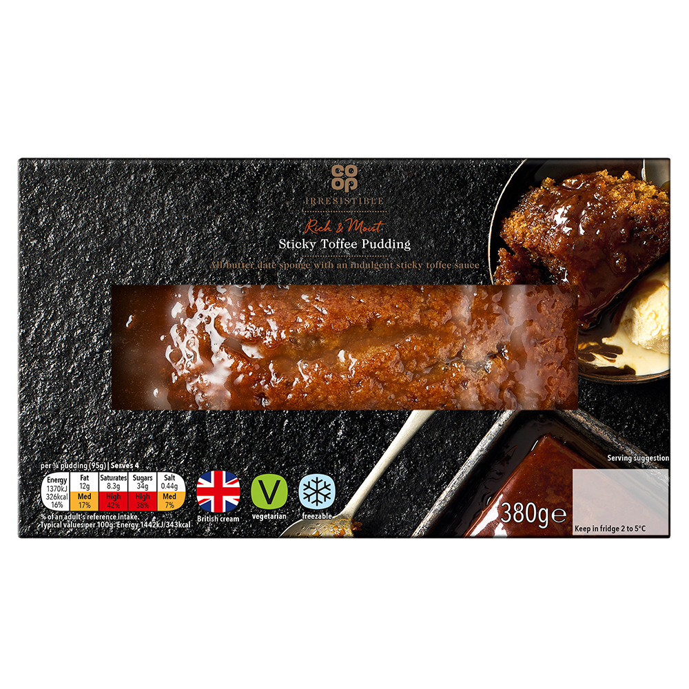 Co-op Irresistible Rich & Moist Sticky Toffee Pudding 380g - Co-op