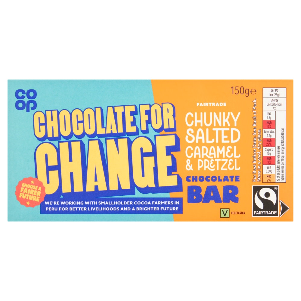 Pretzel and Salted Caramel Chunky Choclate Bar 150g - Co-op