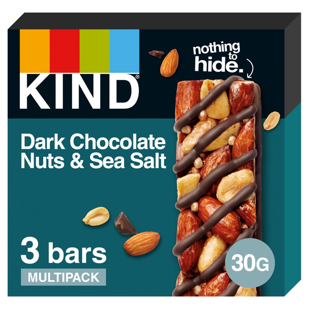 Kind Dark Choc Nuts & Sea Salt 3x30g - Co-op