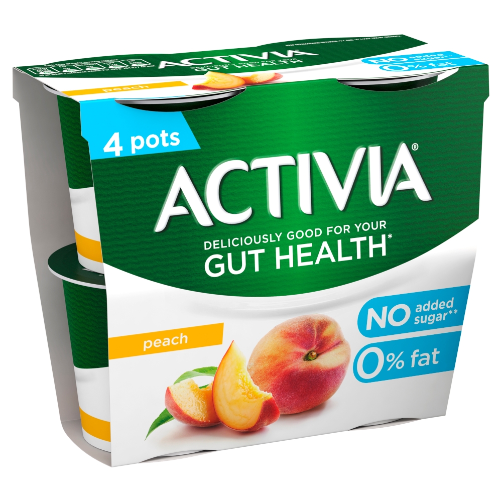 Danone Activia Peach 0% 4 x 115g - Co-op