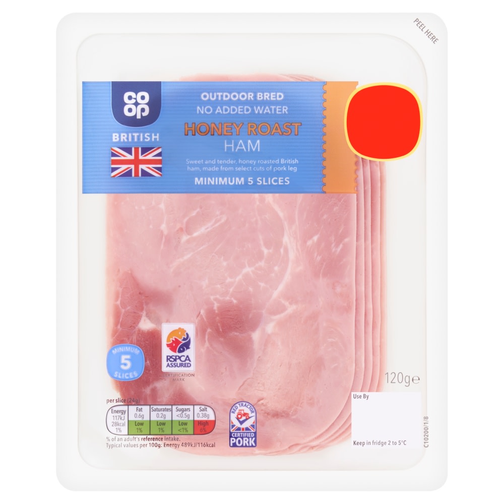Co-op British Naw Honey Roast Ham 120g - Co-op