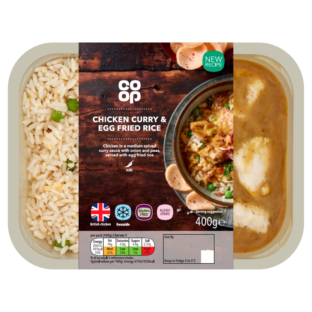 Co-op Chicken Curry & Egg Fried Rice 400g - Co-op