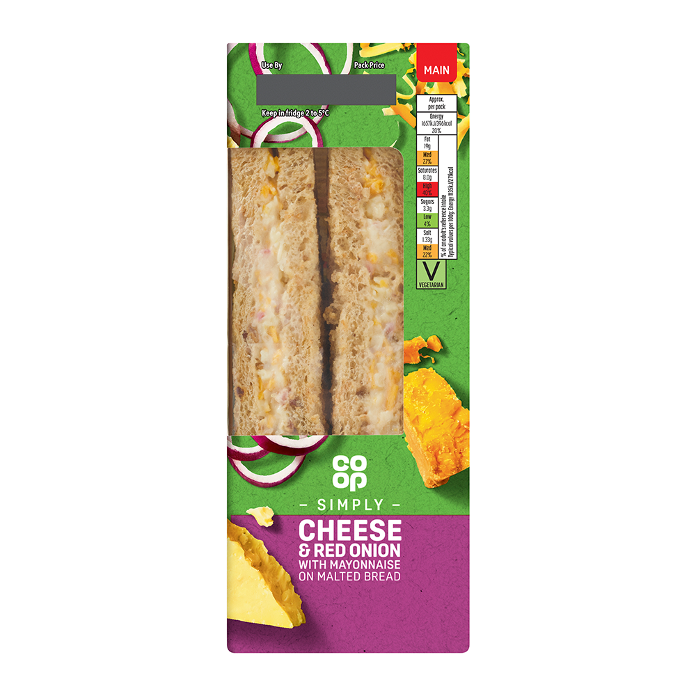 Co-op Cheese & Red Onion Sandwich - Co-op