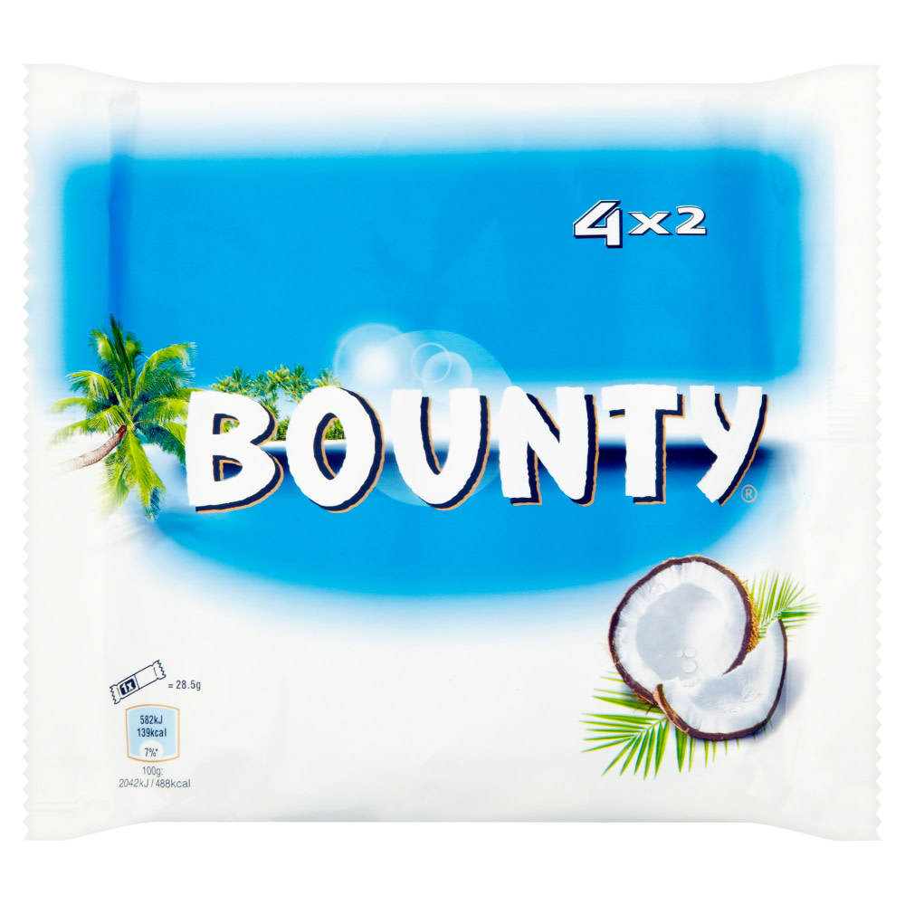 Bounty Coconut Milk Chocolate Duo Bars 4 Pack 228g - Co-op