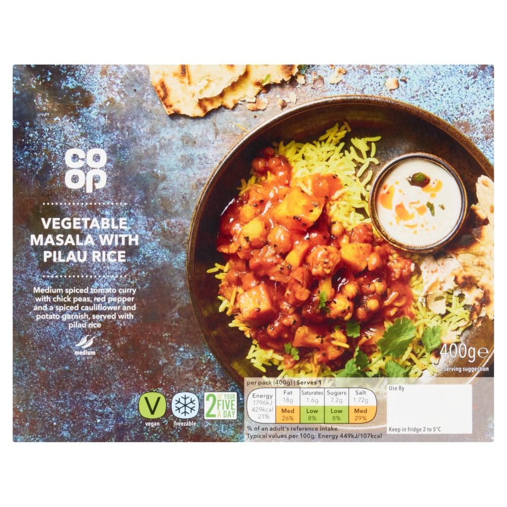 Co-op Vegetable masala & Rice 400g - Co-op