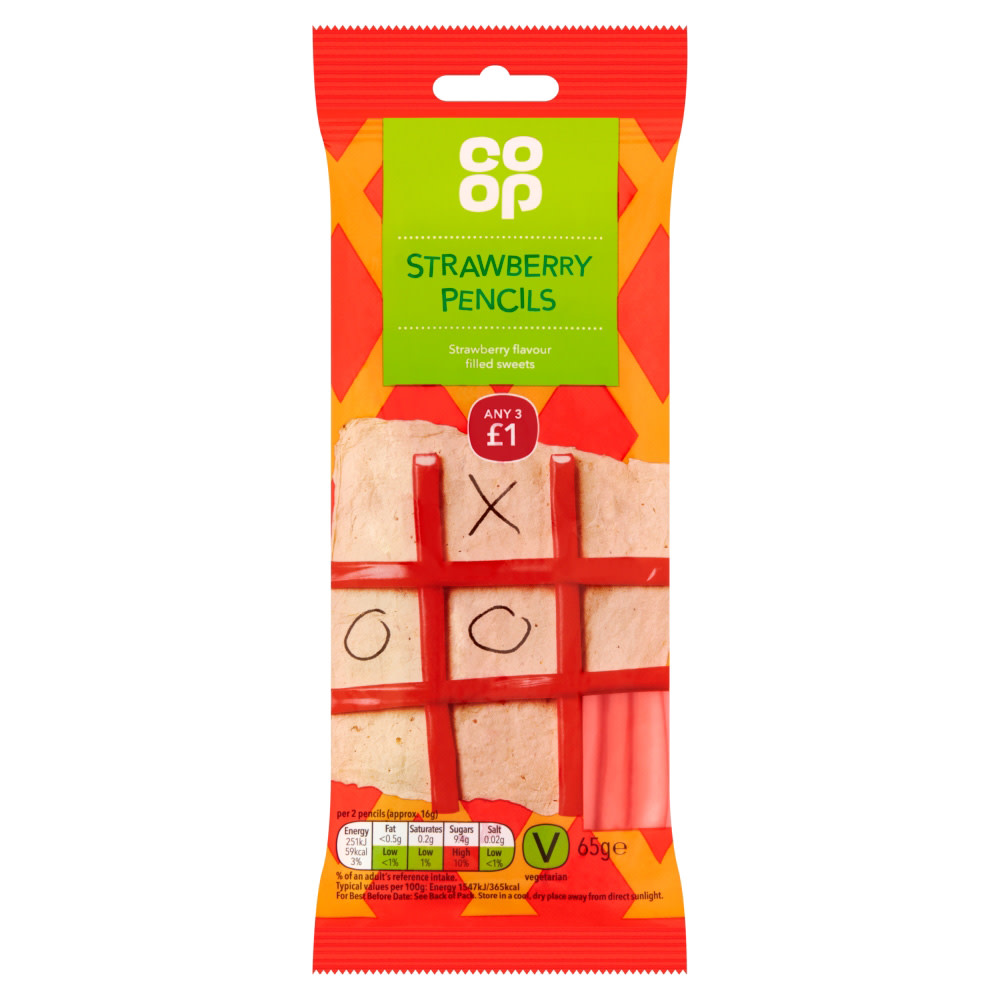 Co-op Strawberry Pencils 65g - Co-op