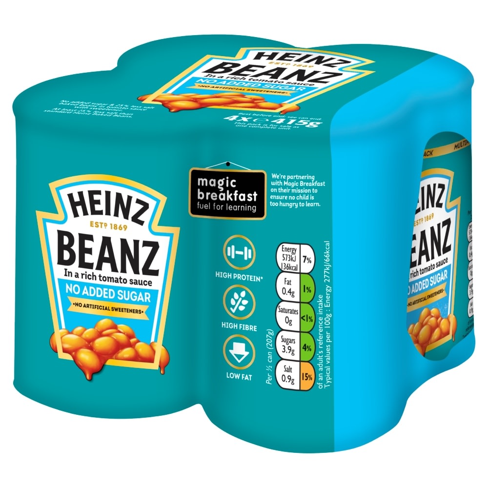Heinz Baked Beanz No Added Sugar 4 Pack 415g - Co-op