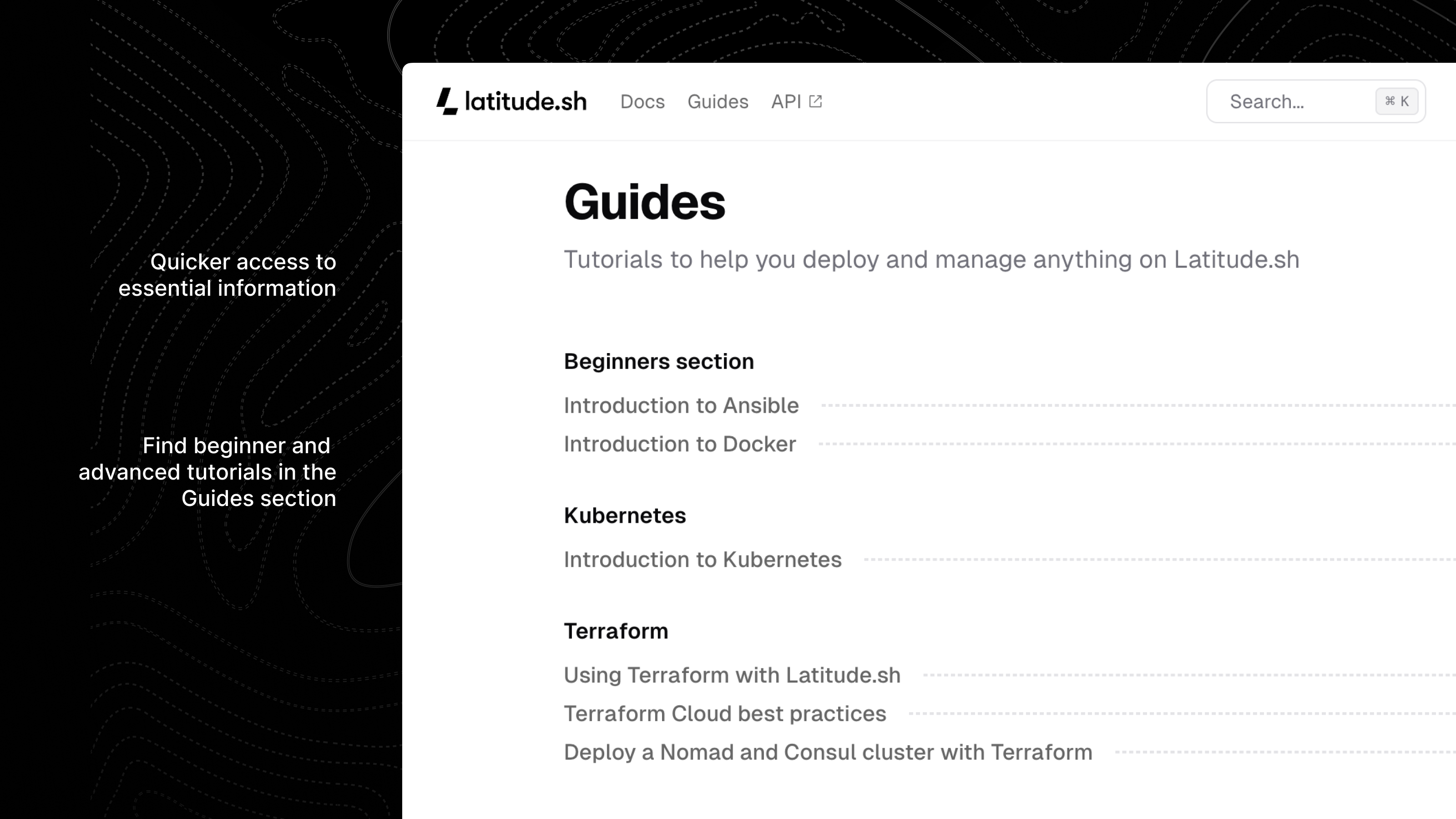 Find Help Faster with the Redesigned Docs - Latitude.sh
