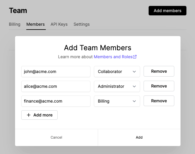 Easily add multiple team members - Latitude.sh