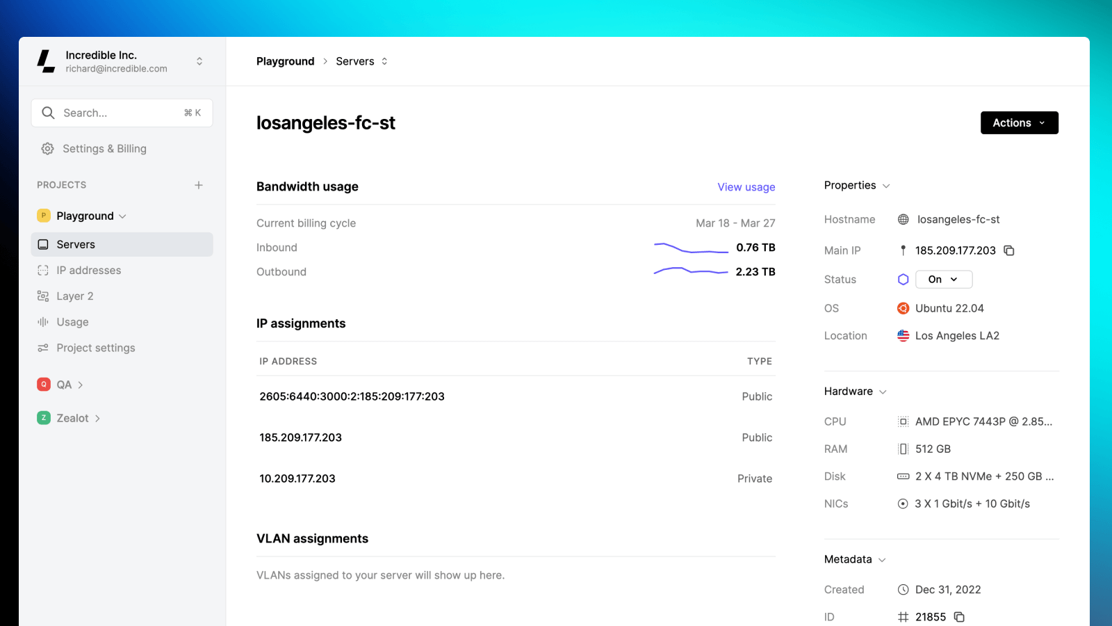 Server page redesign - Latitude.sh