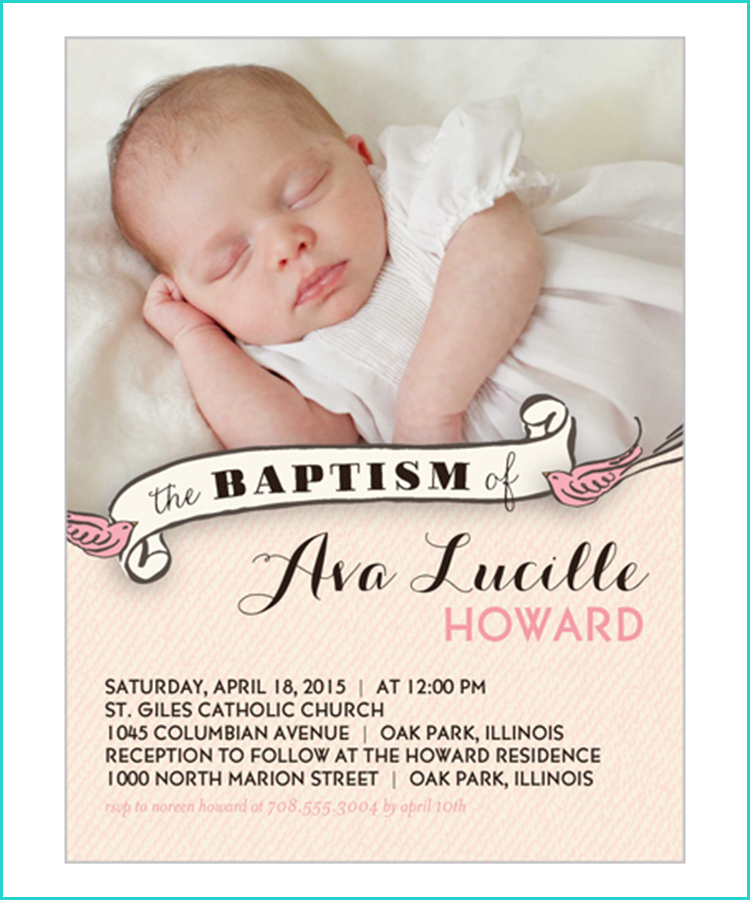 Paper & Party Supplies Modern Girl Baptism Invitation Printable DIY ...