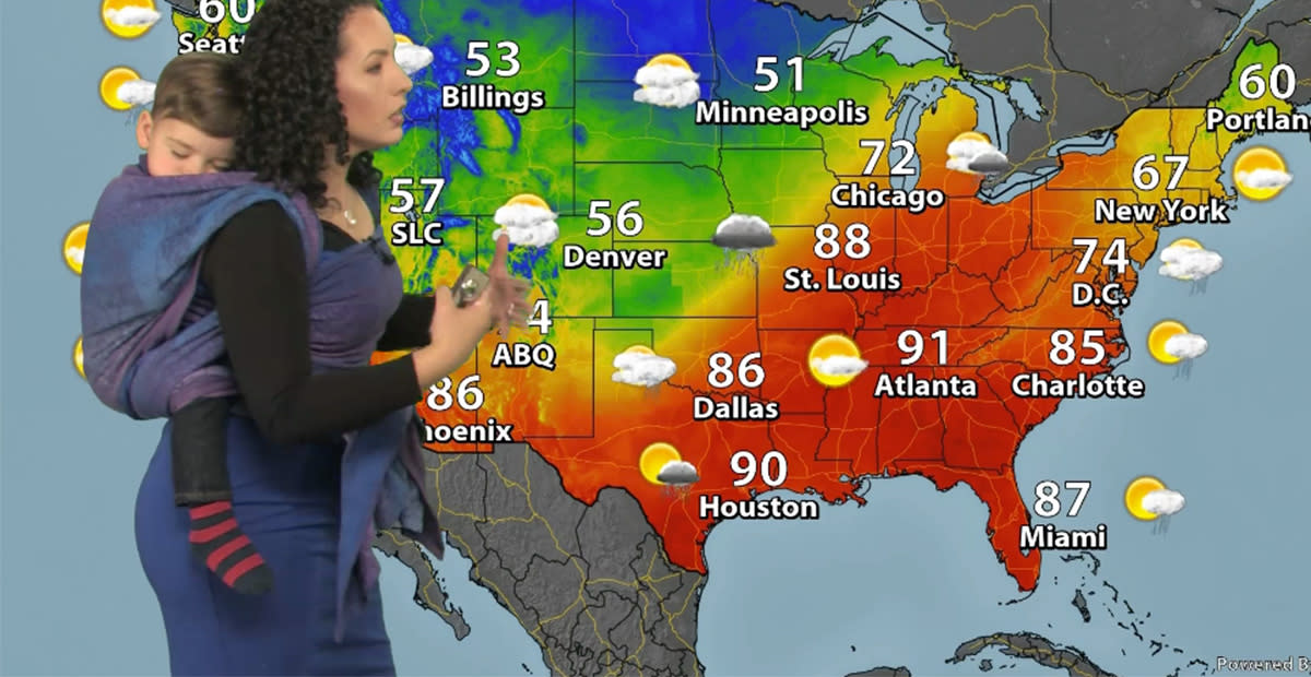 Meteorologist Babywears Son During Live Broadcast