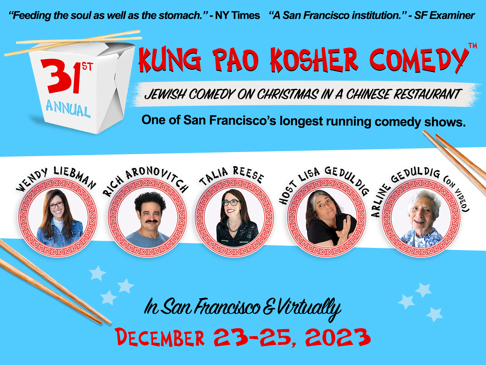31st Annual Kung Pao Kosher Comedy: Jewish Comedy on Christmas in a ...