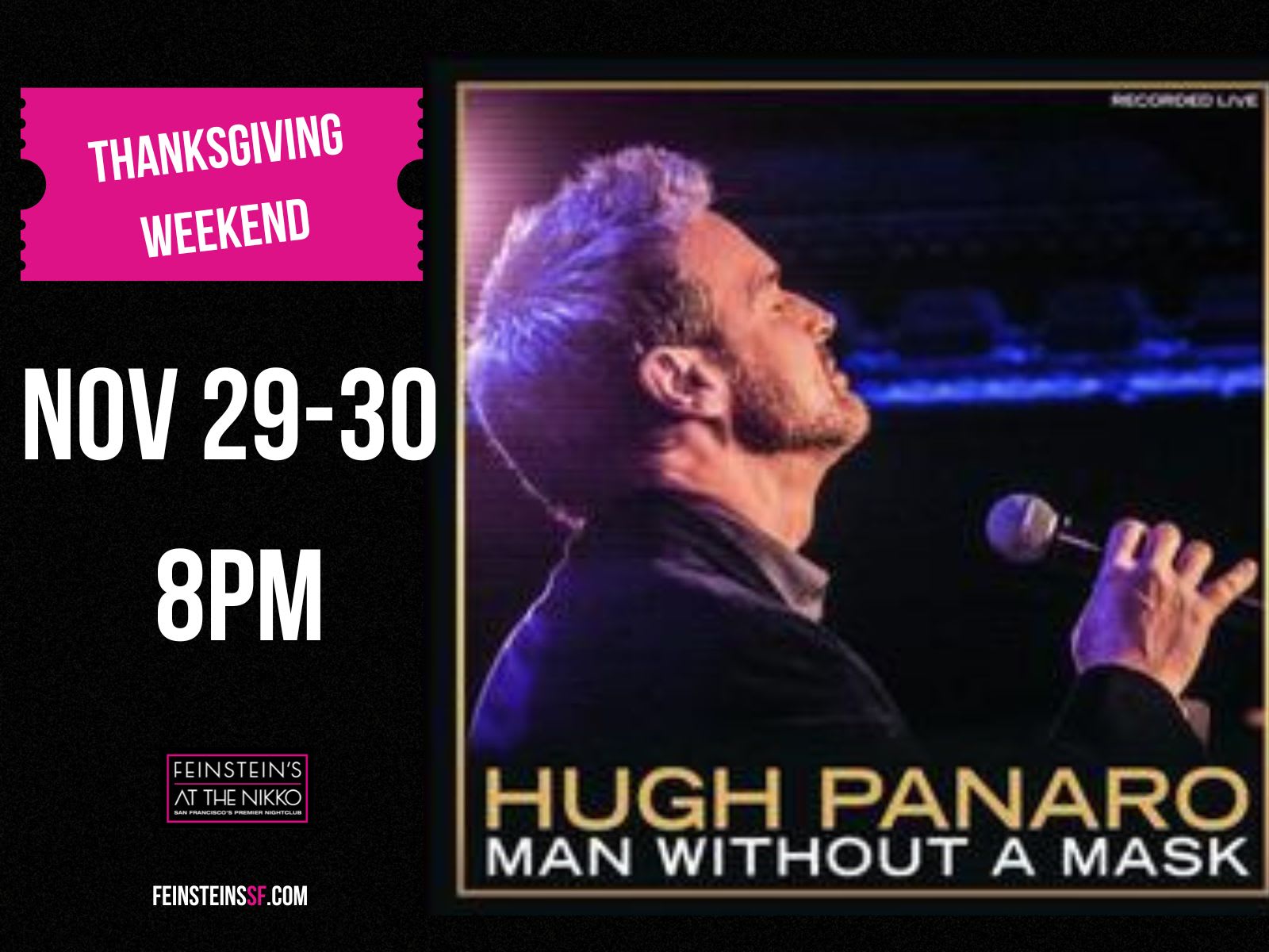Hugh Panaro: Man Without a Mask tickets | San Francisco | TodayTix