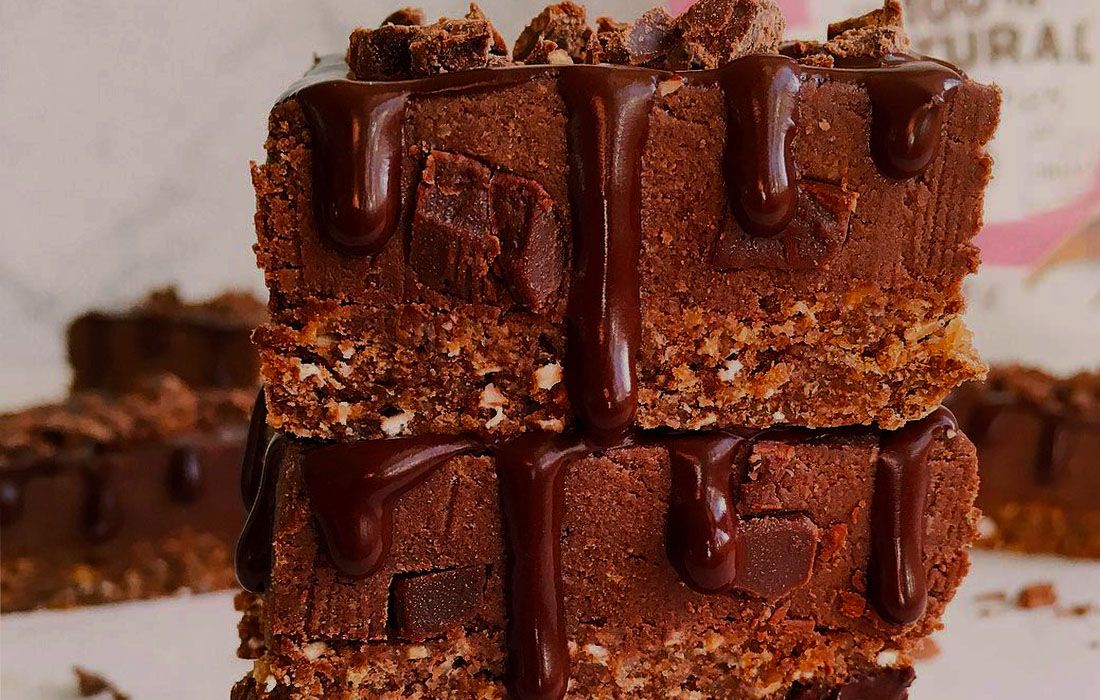 No-bake Triple Choc Protein Fudge Slice