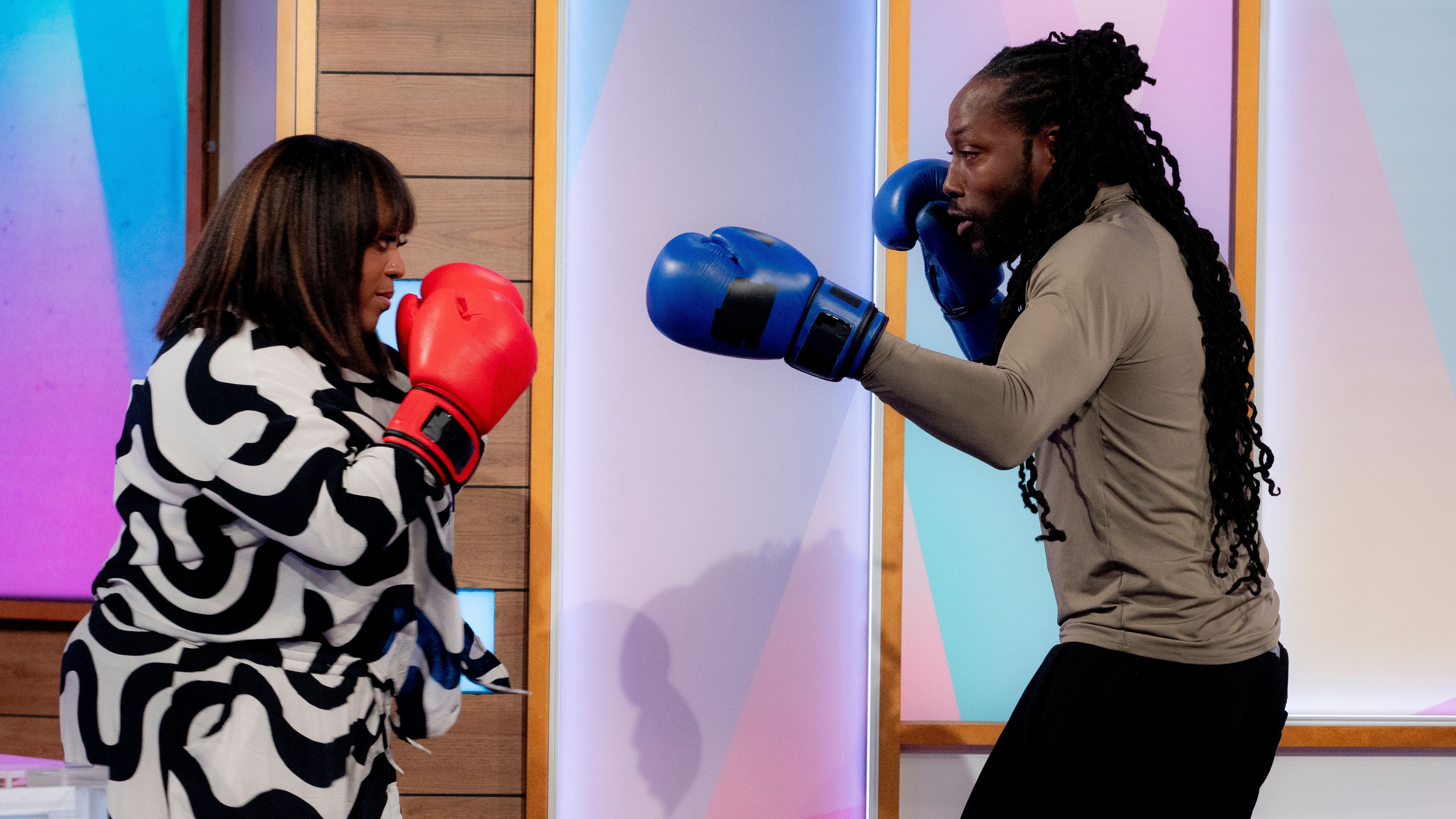 Watch boxing coach Marcus Luther teach the Loose Women some boxing ...