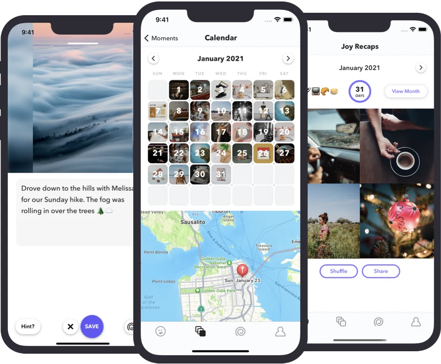 Day Tracker App - Personal Growth - Happyfeed