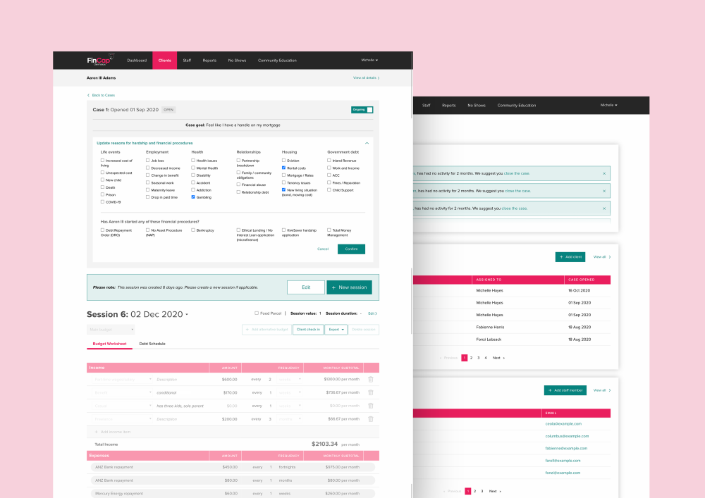 FinCap web application redevelopment | Portfolio: Boost Wellington NZ
