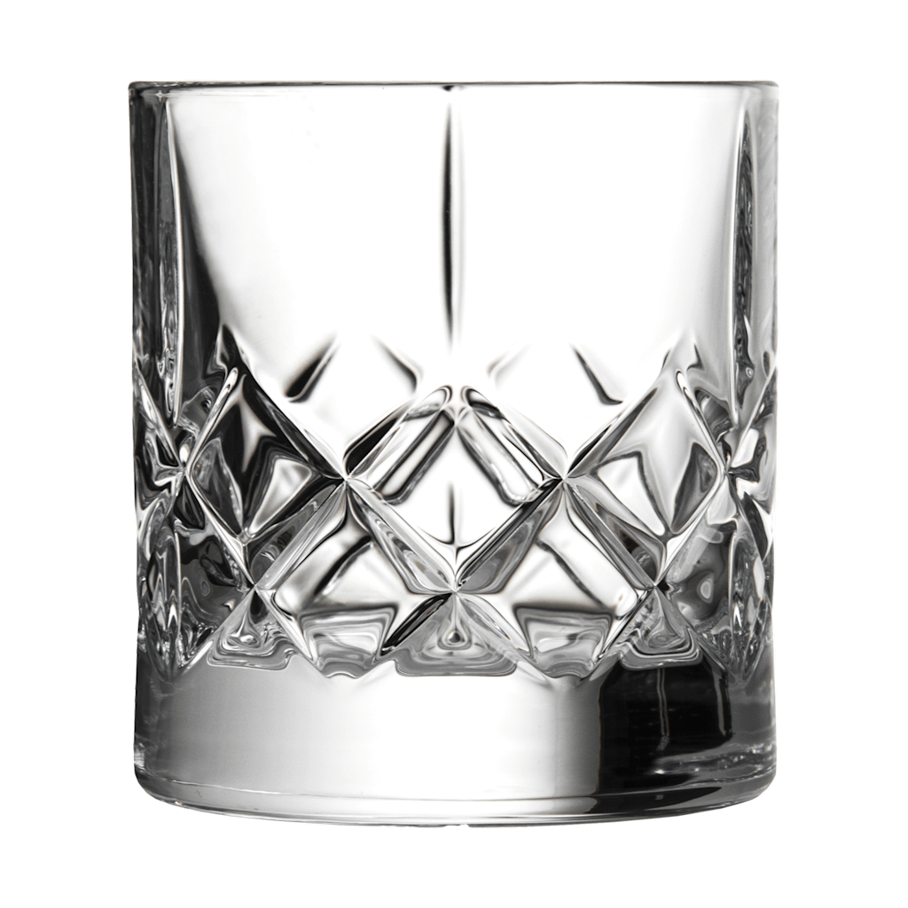 Old Fashioned Cocktail Glass with Diamond Cuts | The Bar