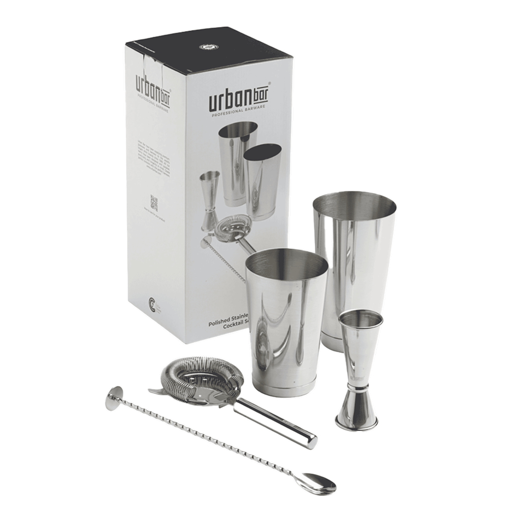 Urban Bar Stainless Steel Cocktail Shaker 5 Piece Set | The Bar
