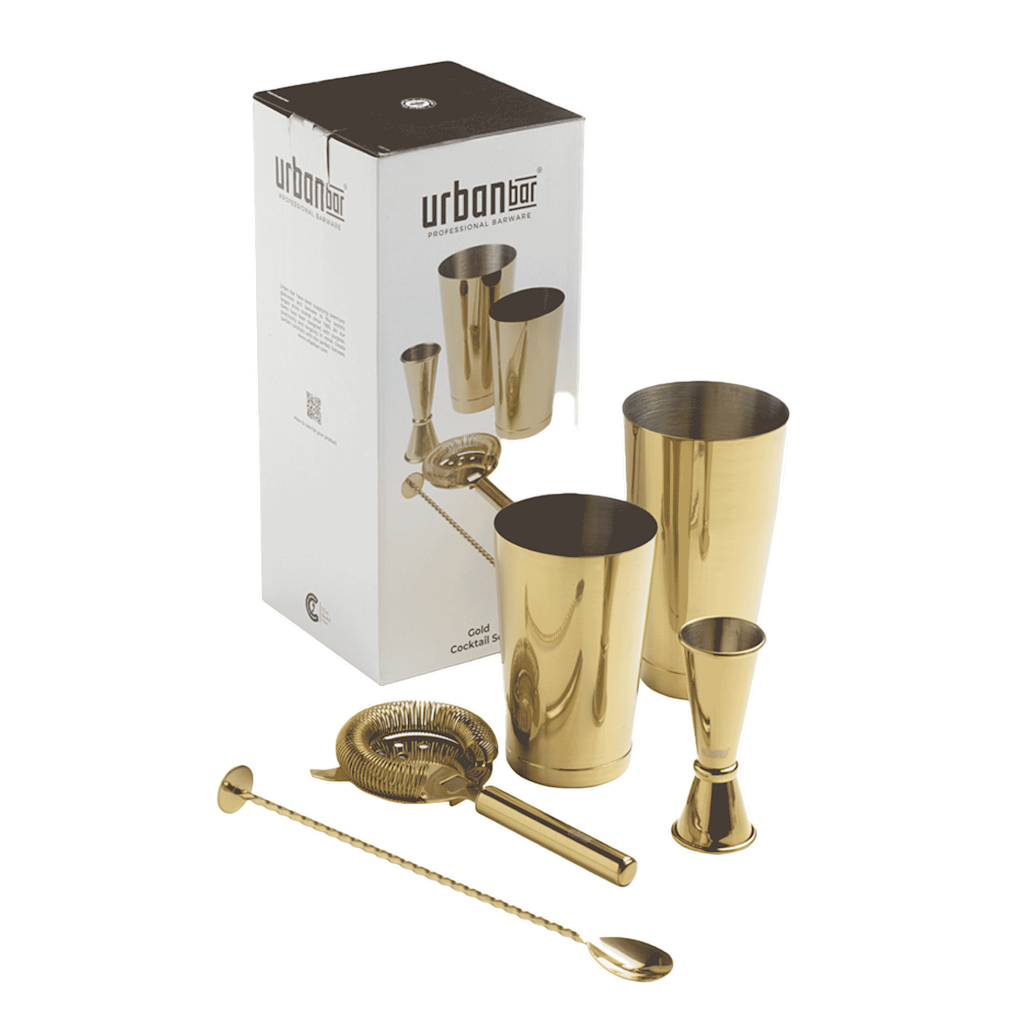 Urban Bar Gold Cocktail Shaker 5 Piece Set | The Bar