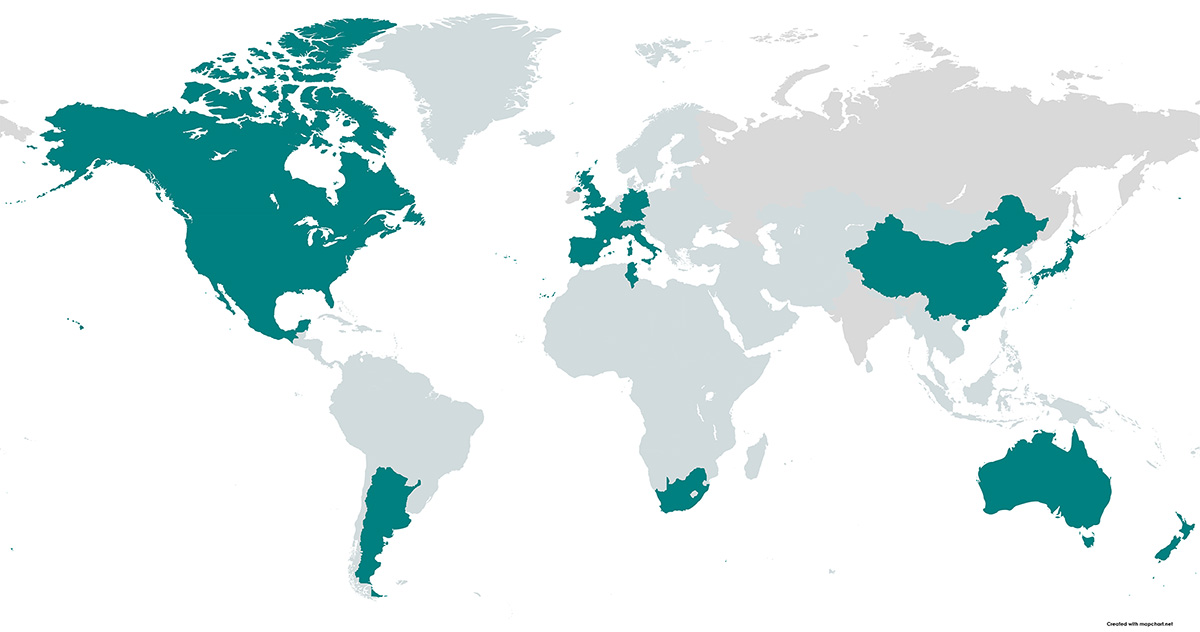 Membership Institutions Map