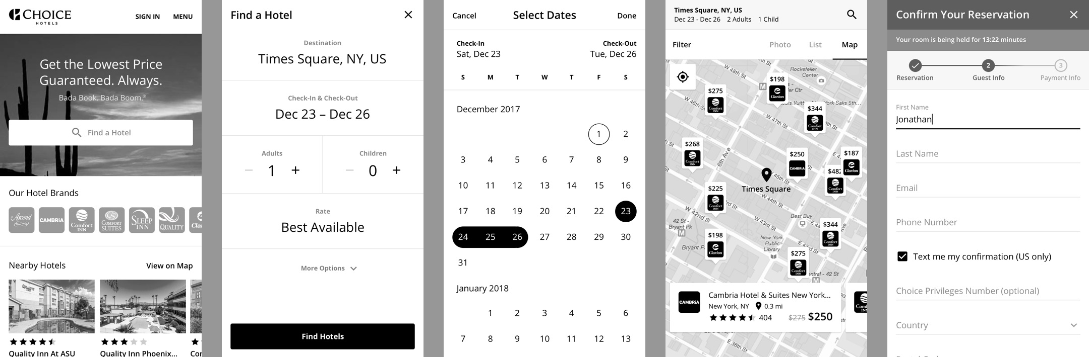 UX Design & Design Thinking for Choice Hotels | Drawbackwards