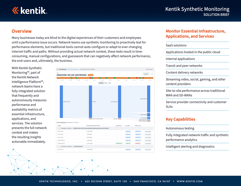 Synthetic Monitoring | Kentik