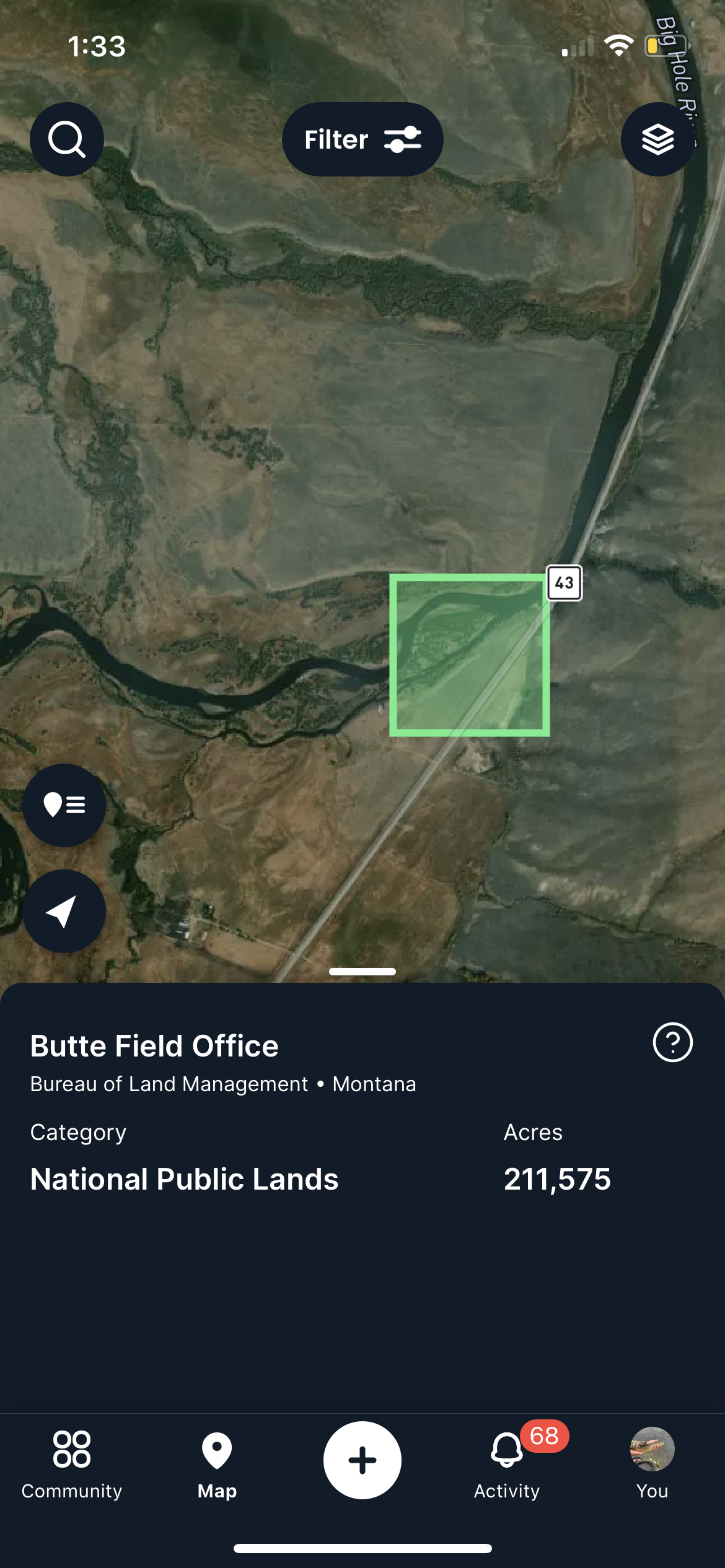 Public land fishing access