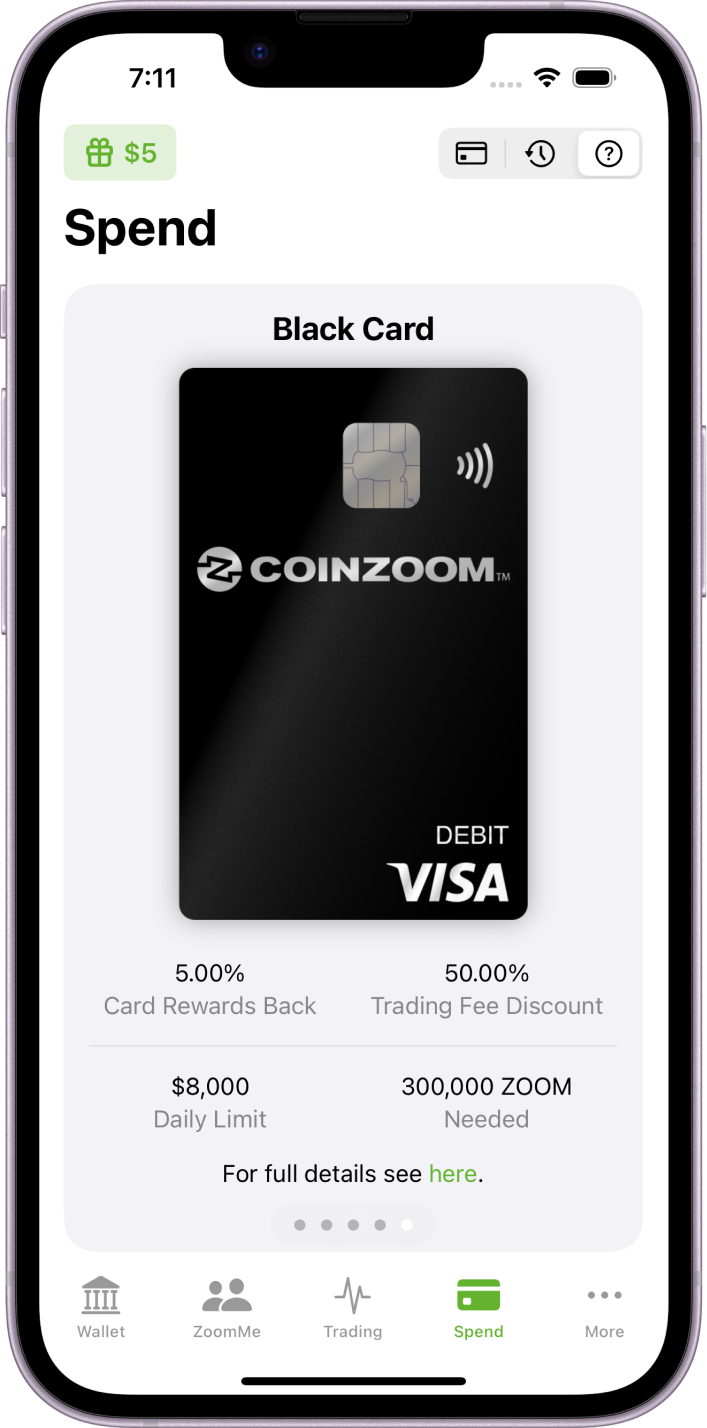 Spend Crypto with CoinZoom Crypto Visa Debit Cards - Earn up to 5% Cashback!