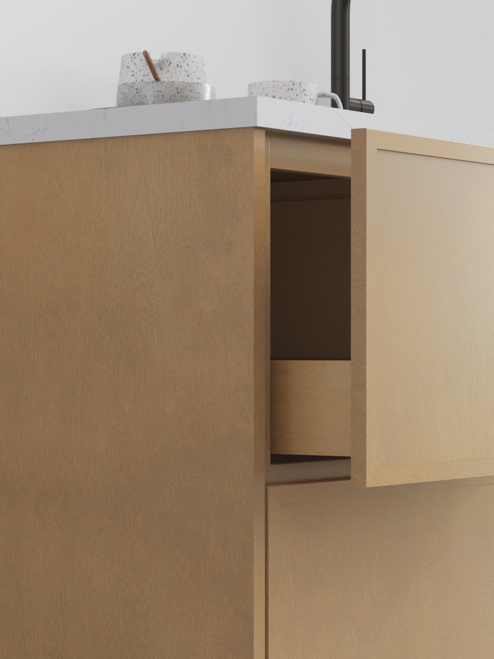 Luna Timber - Light Wood Thin Shaker Cabinet | Fabuwood Cabinetry