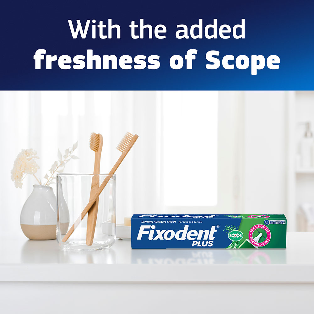 Fixodent Plus Scope Denture Adhesive | Shop | Fixodent