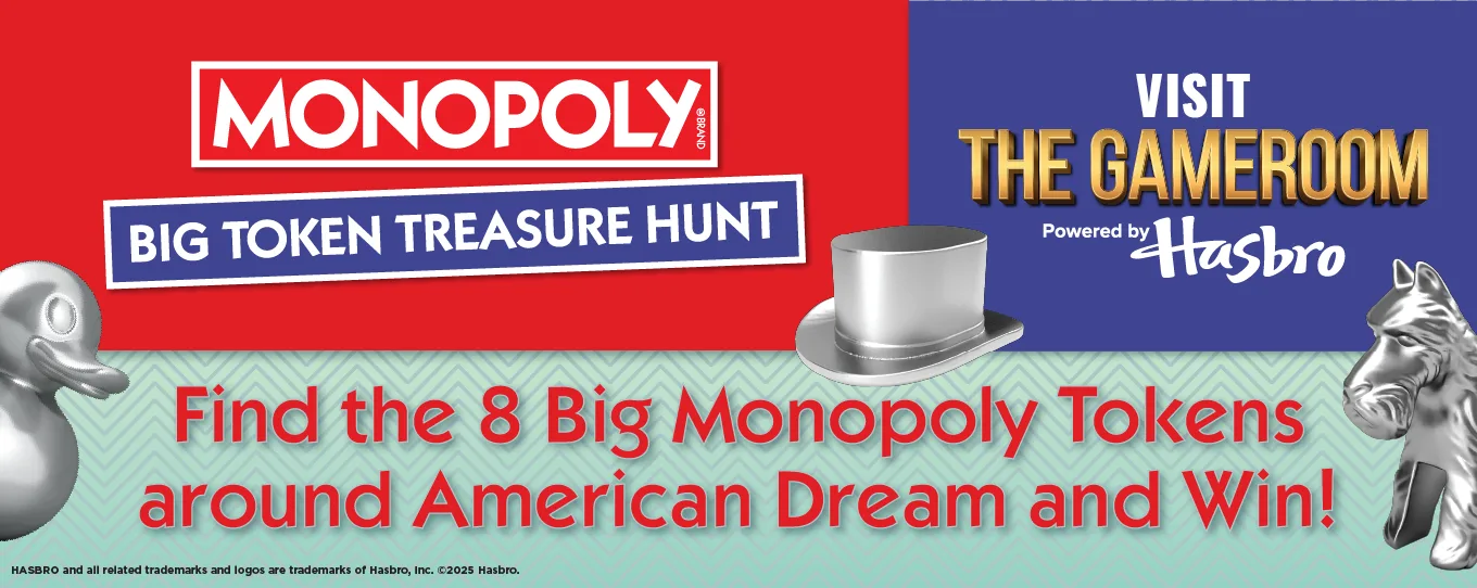 Monopoly Big Token Treasure Hunt - Win Prizes at the Gameroom