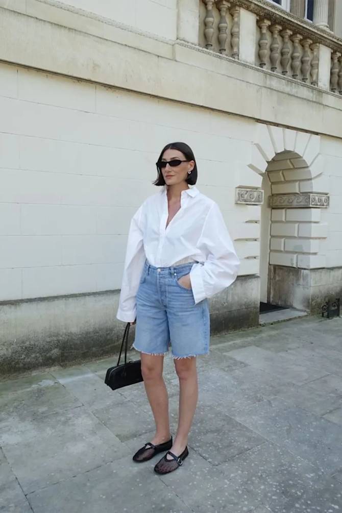 How to Style Denim Bermuda Shorts This Summer | Wardrobe Icons
